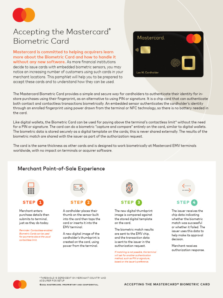 Biometric Card Acquirer Acceptance Guide Global Jan21 | PDF | Emv ...