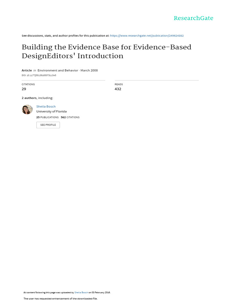 Building The Evidence Base For Evidence-Based Desi | PDF | Evidence ...