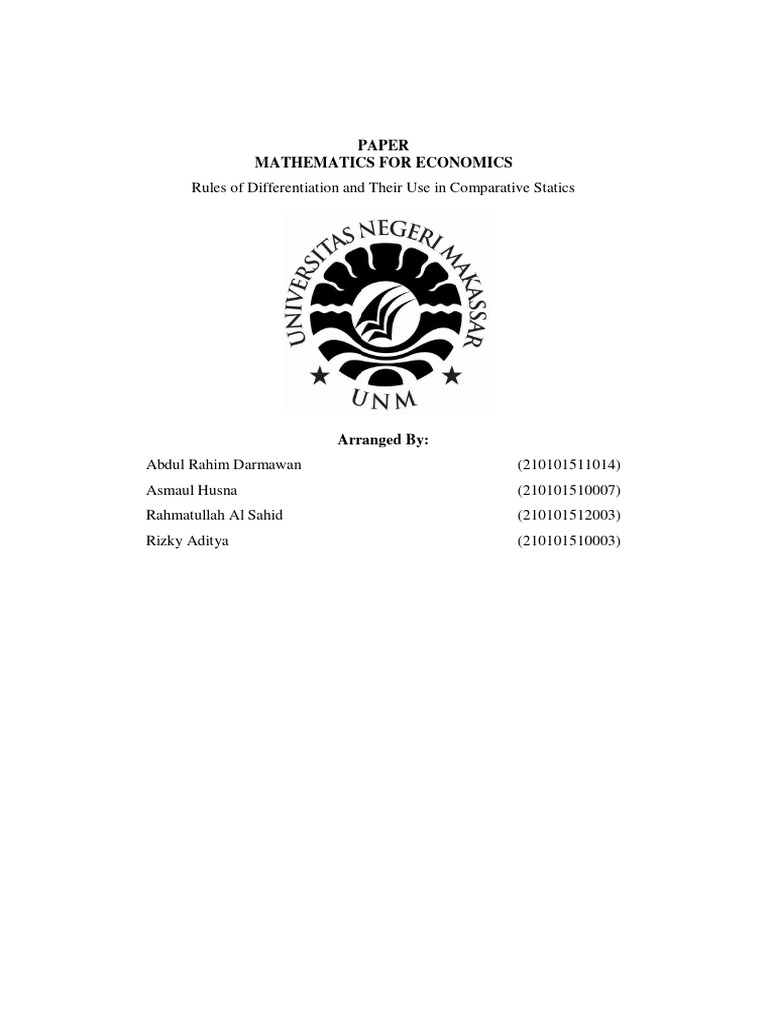 Makalah Math Eco | PDF | Derivative | Statistics
