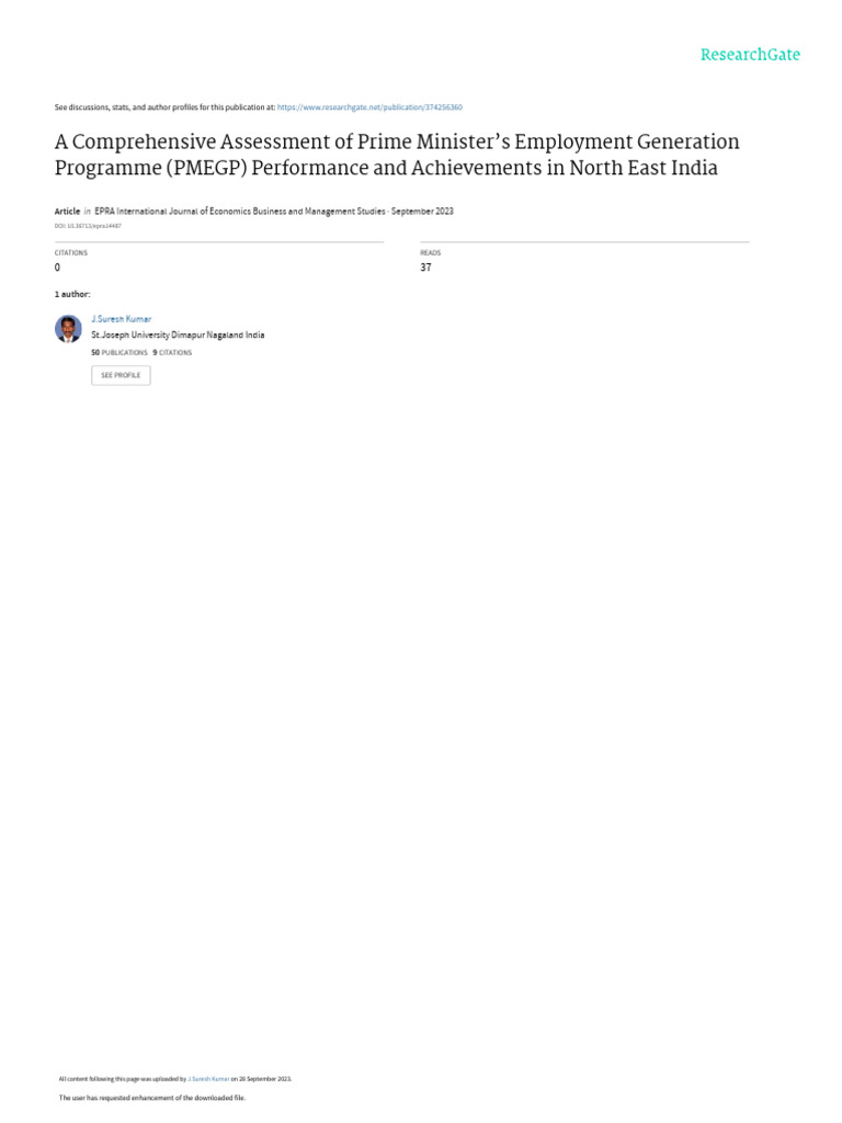 AComprehensive Assessmentof Prime Ministers Employment Generation ...