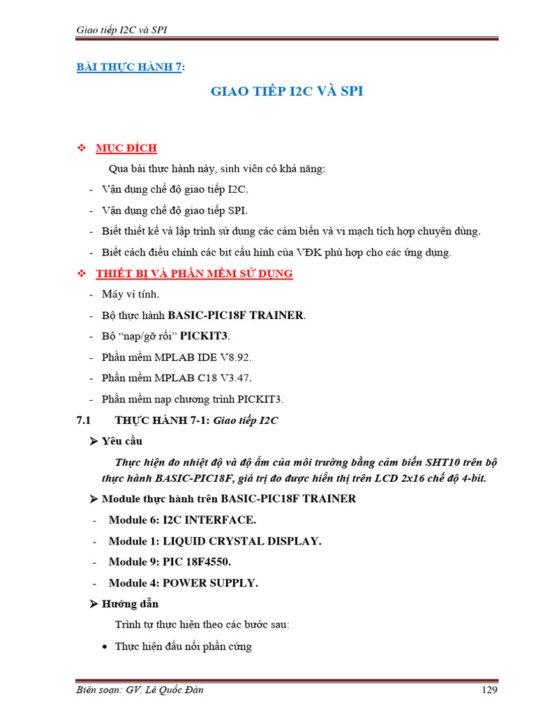 Bai 7 I2C SPI Interface New | PDF