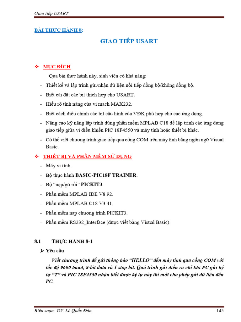 Bai 8 USART New | PDF