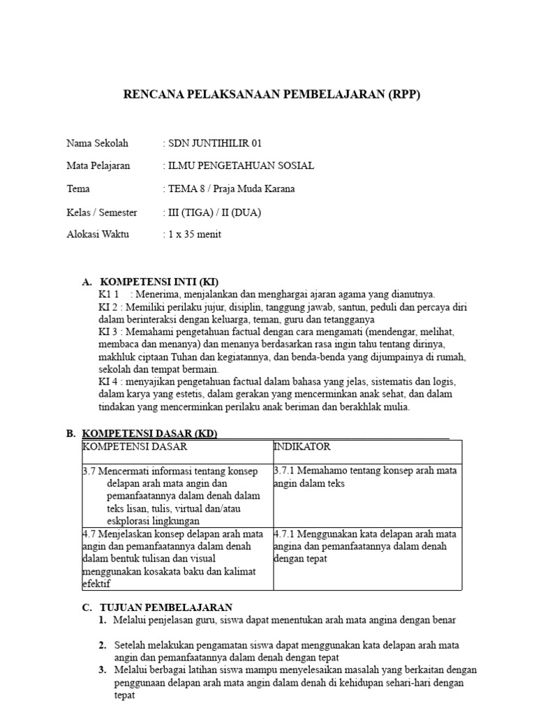 RPP Ips Kelas Rendah | PDF