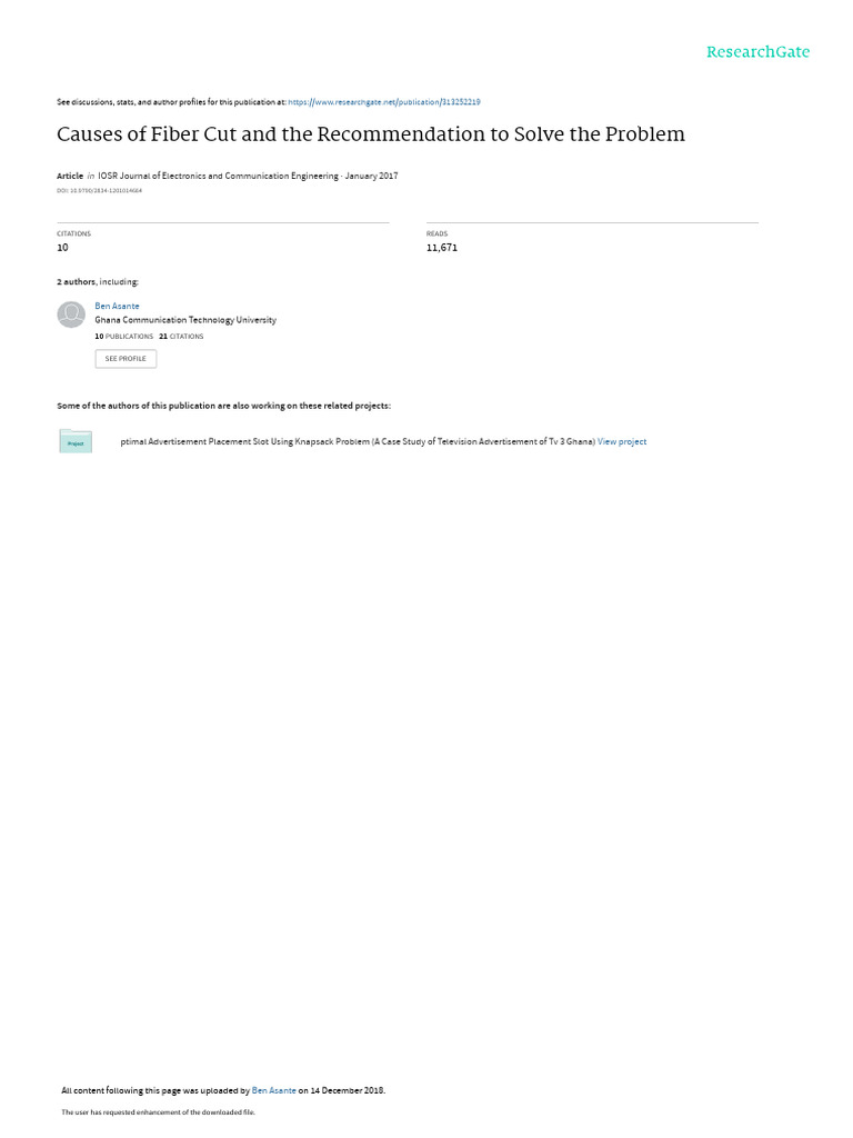 Causes of Fiber Cut and The Recommendation To Solv | PDF | Computer ...