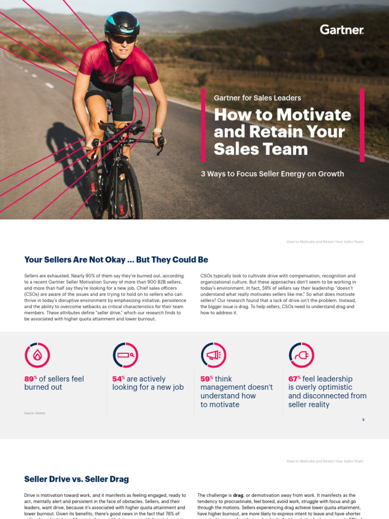 Gartner How To Motivate and Retain Your Sales Team | PDF | Sales | Empowerment