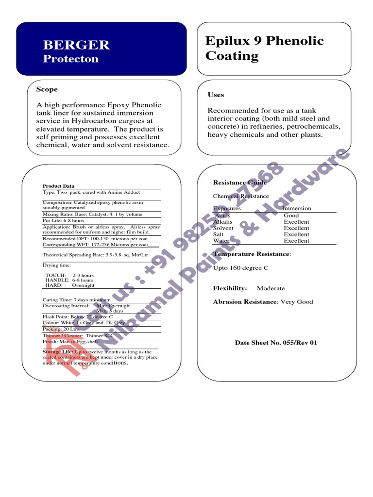 Epilux 9 Phenolic Coating | PDF | Epoxy | Paint