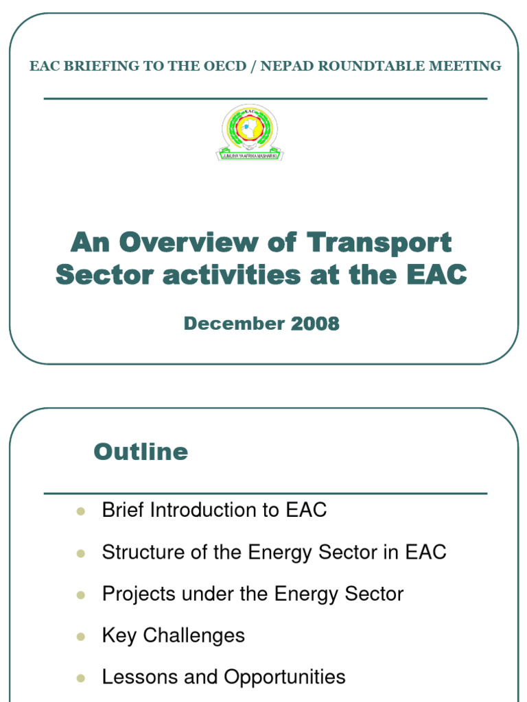 Eac Briefing To The Oecd / Nepad Roundtable Meeting | PDF | Transport ...