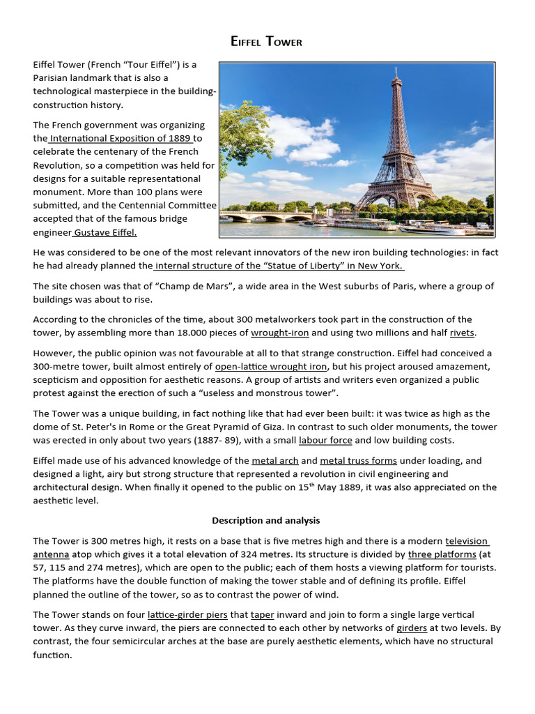 Eiffel Tower | PDF | Civil Engineering