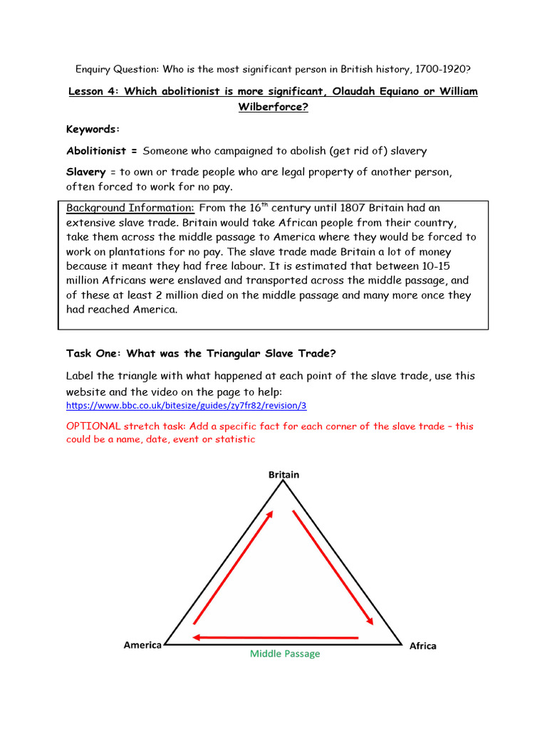Amber Wright - 4. Worksheet | PDF | Slavery | Olaudah Equiano