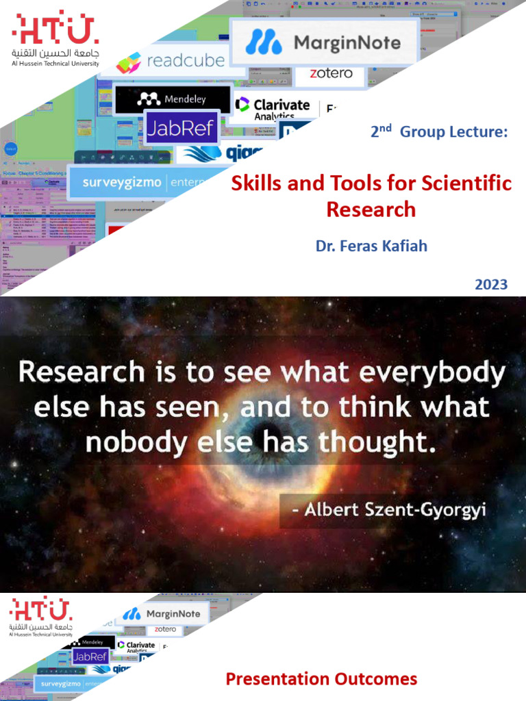 Lecture 1 - Skills and Tools For Scientific Research | PDF | Academic Journal | Academic Publishing