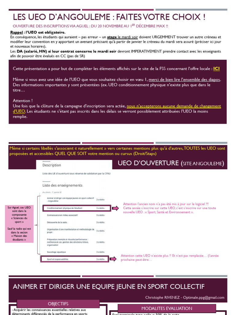 Inscriptions UEO Angoulême 2023 | PDF