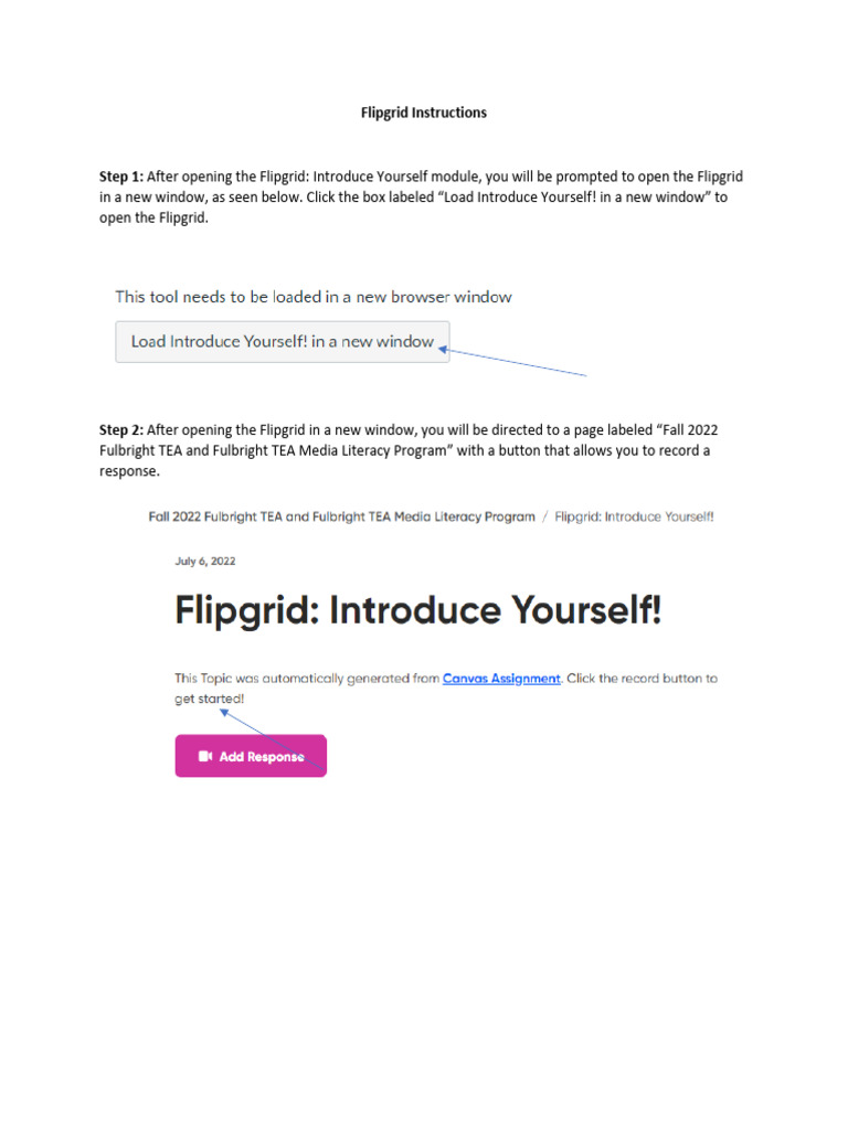 Flipgrid Instructions | PDF | Computers