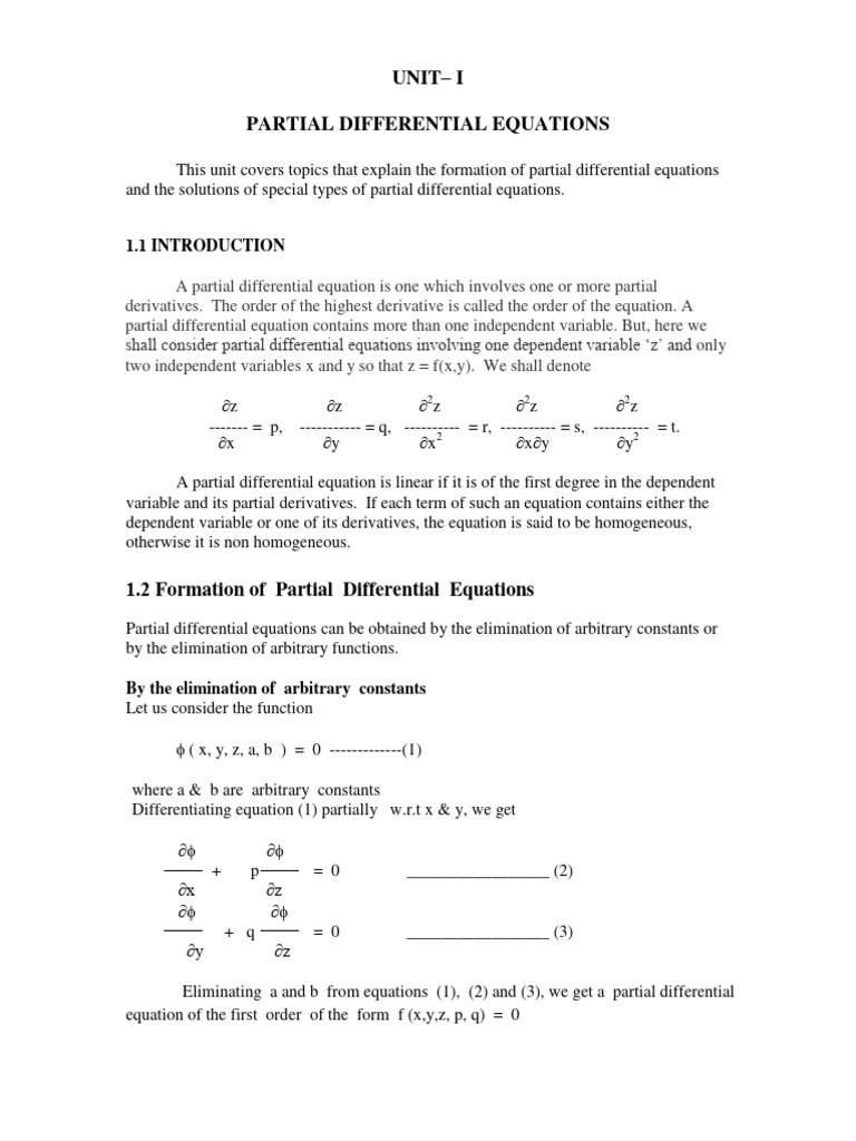 PDEs for Math Students | PDF | Ordinary Differential Equation | Partial Differential Equation