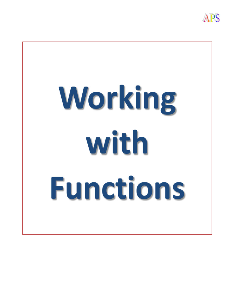 Working With Functions | Download Free PDF | Parameter (Computer Programming) | Computer Program