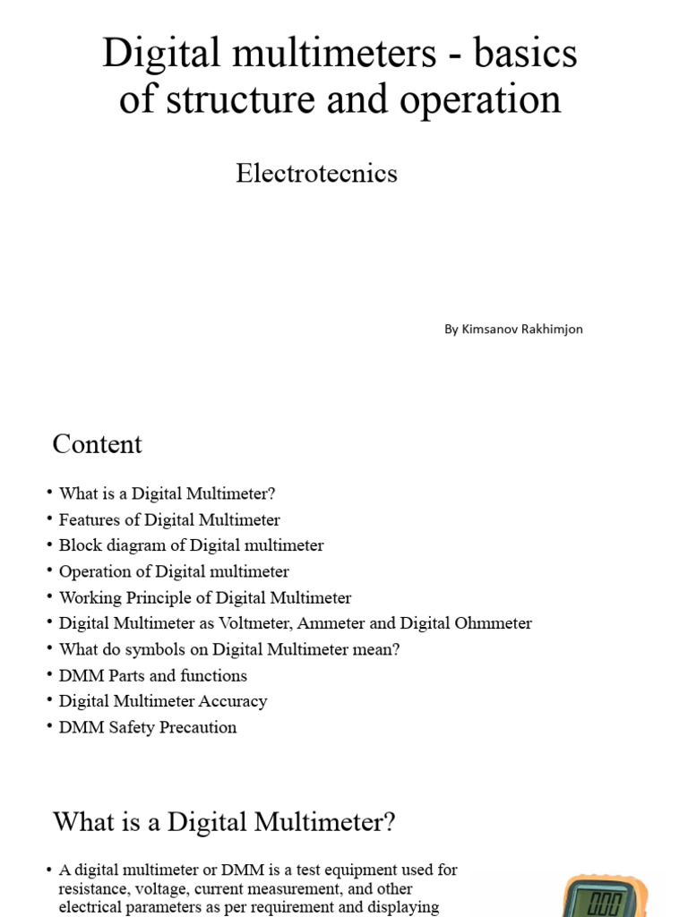 Digital multimeters - basics of structure and operation | PDF | Analog To Digital Converter ...