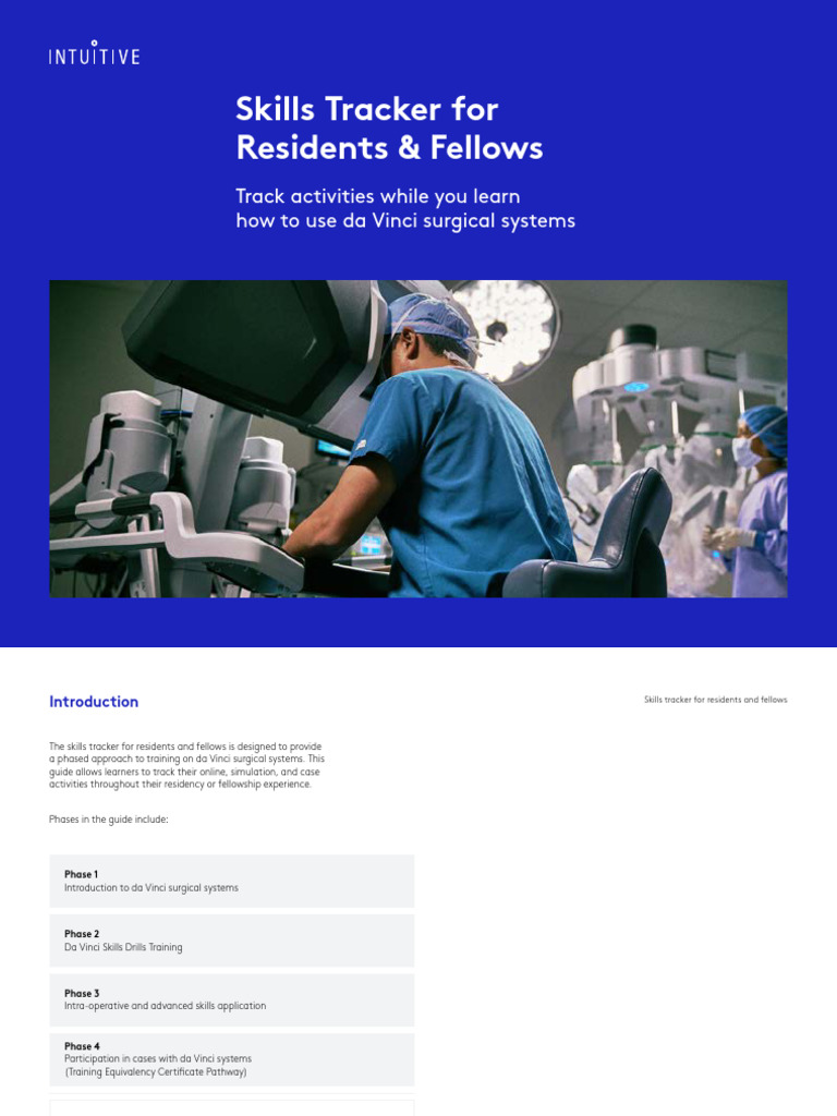 Resident and Fellows Skills Tracker 1024649 | PDF | Surgery | Simulation