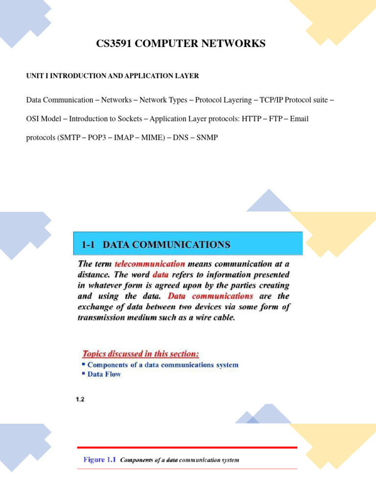 CS3591 CN Unit 1 | PDF