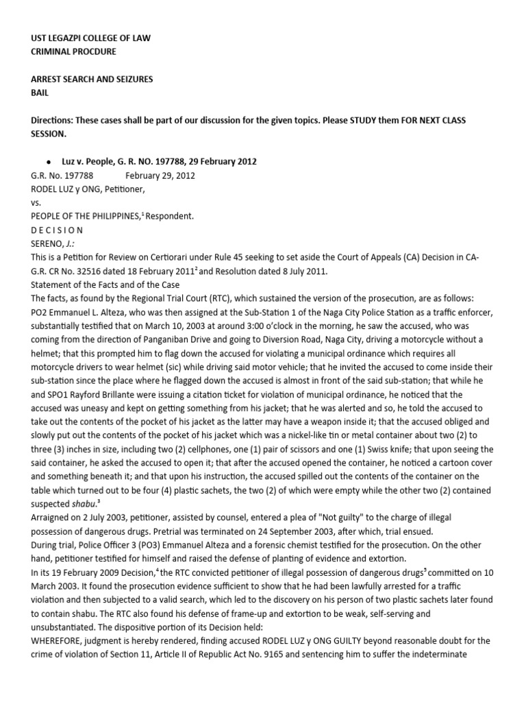 Arrest Search and Seizures | PDF | Arrest | Search Warrant