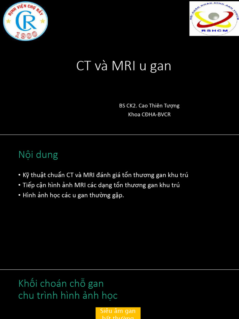 BS Cao Thien Tuong - CT Va MRI U Gan | PDF