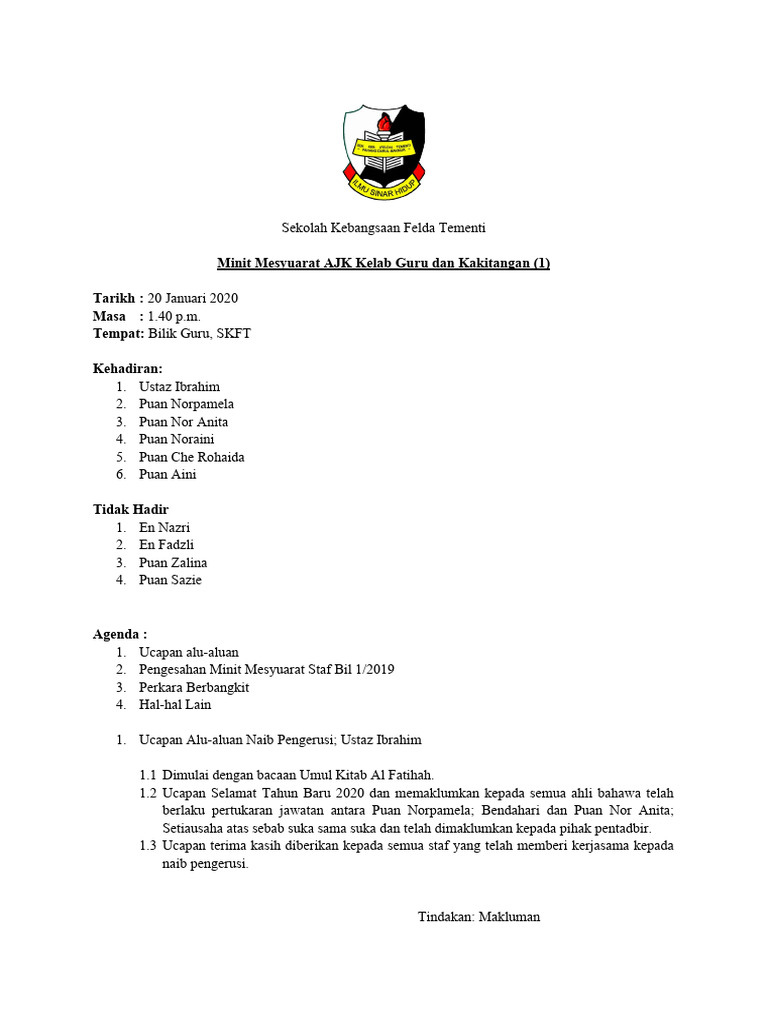 Minit Mesy KGKT | PDF