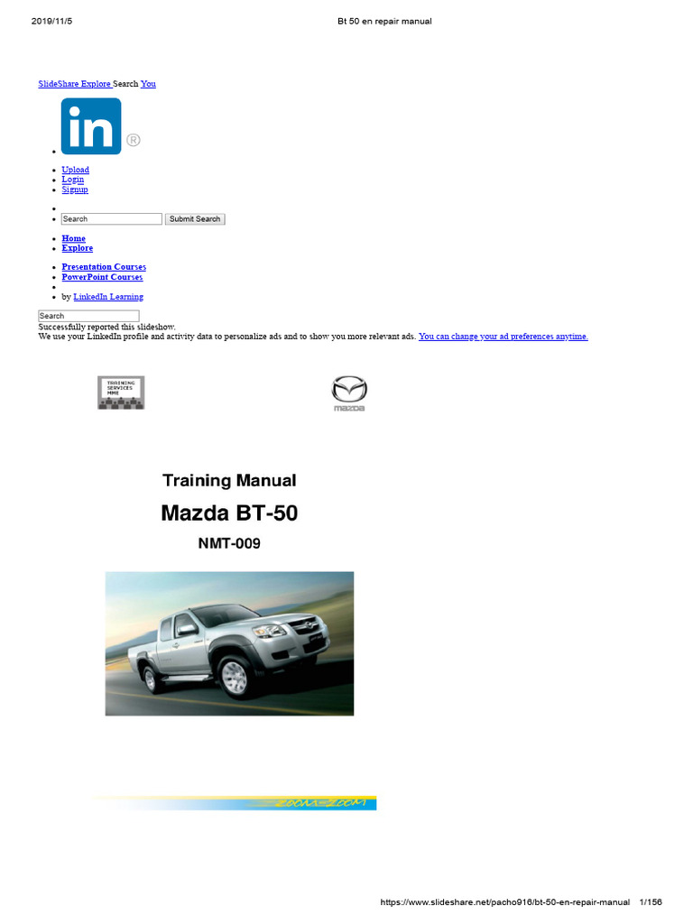 BT 50 en Repair Manua L | PDF | Rotating Machines | Car