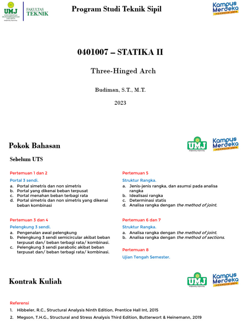 Statika II A1 Part 3 - Three-Hinged Arch - 13032023 | PDF