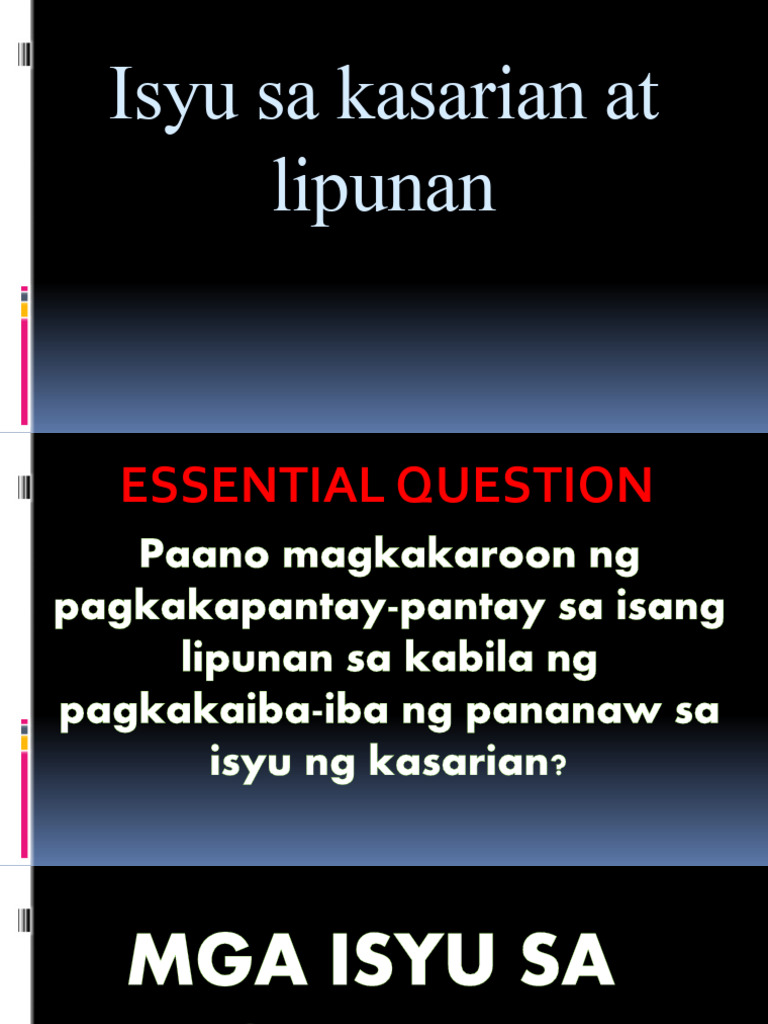 6 Mga Isyu Sa Kasarian at Lipunan | PDF