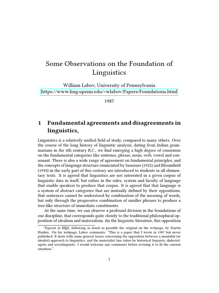 Labov 1987 | PDF | Linguistics | Conceptual Model