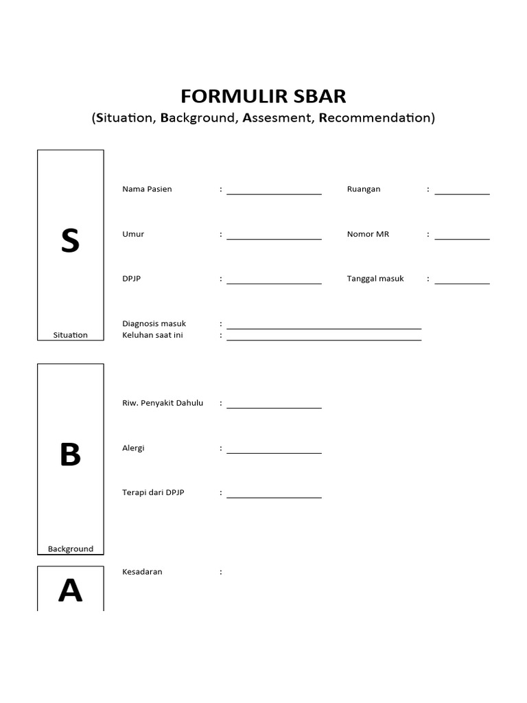 3.7.1.b FORM-Komunikasi-Metode-SBAR | PDF