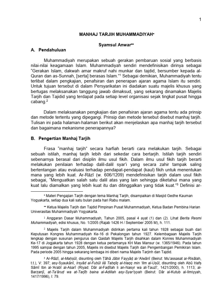Manhaj Tarjih dalam Muhammadiyah | PDF