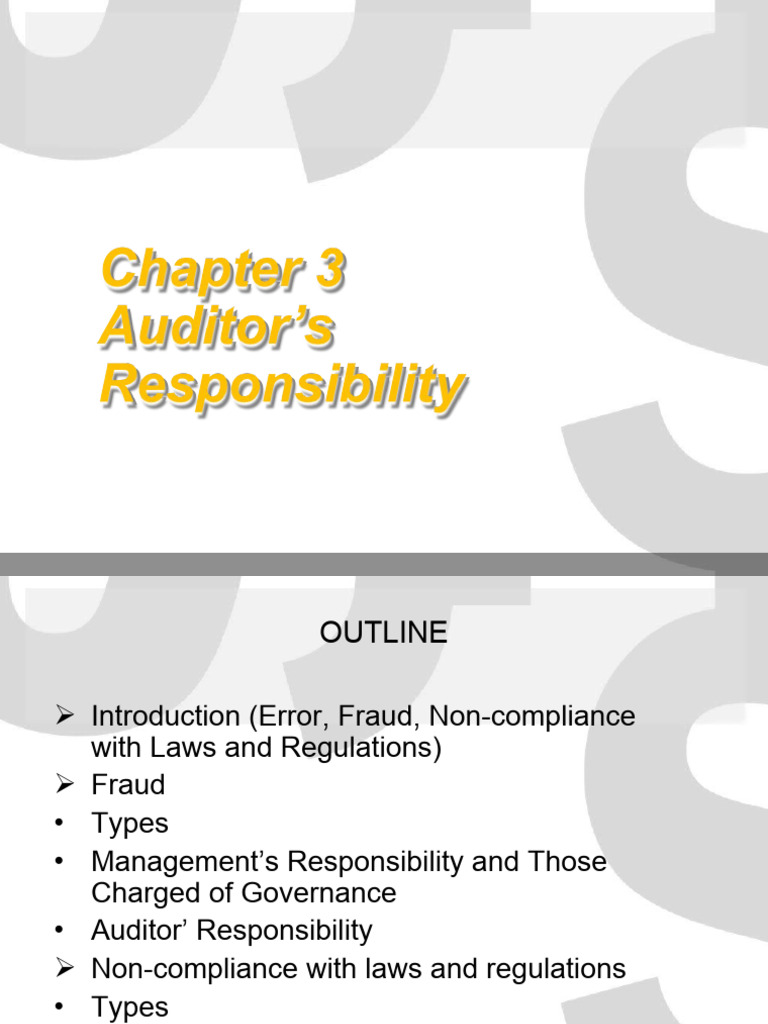 6 - Chap 3 - Auditor - S Responsibility Rev | PDF | Financial Audit | Internal Control