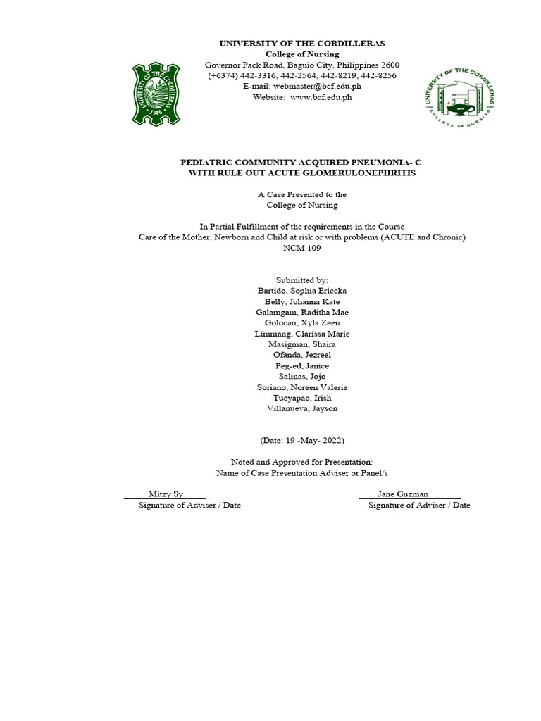 Final Bsn2f 2c Pcap Case Pres 1 | PDF | Pneumonia | White Blood Cell
