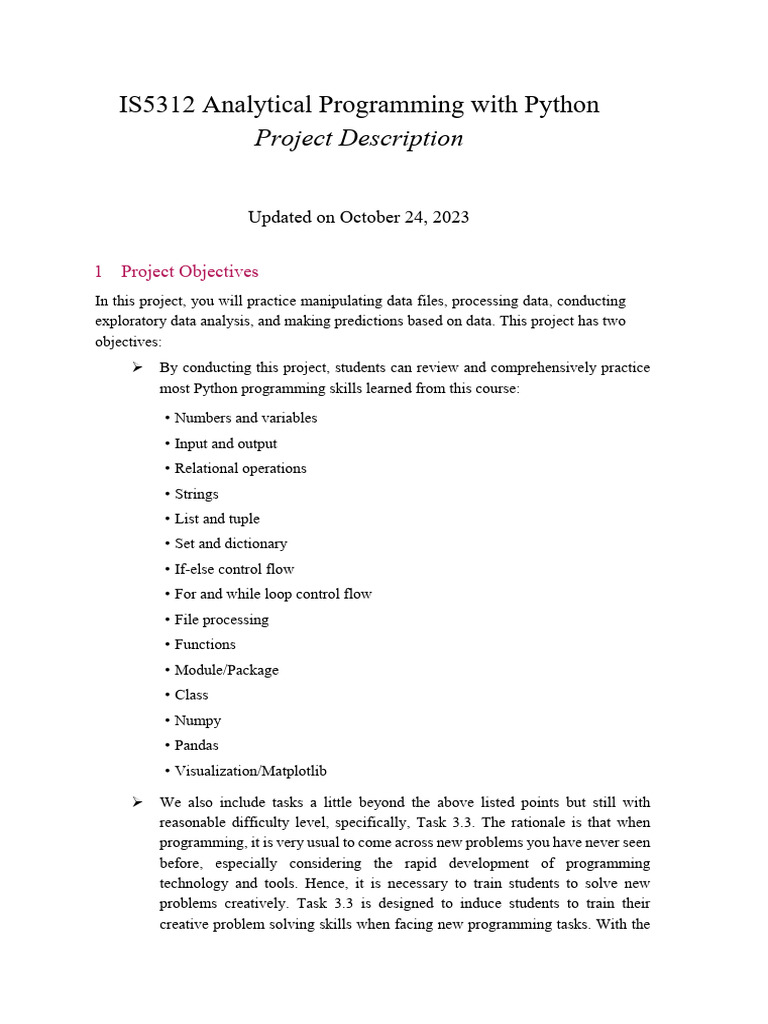 IS5312 Mini Project-2 | PDF | Computer Programming | Data Analysis