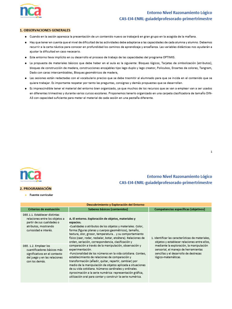 CAS EI4 ENRL Guiadelprofesorado Primertrimestre | Descargar gratis PDF ...