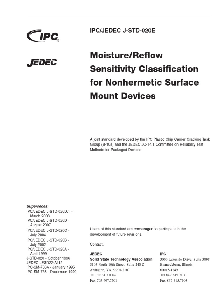 Ipc Jedec J STD 020e | PDF | Materials | Physical Sciences Ipc Jedec J STD 020e | PDF | Materials | Physical Sciences