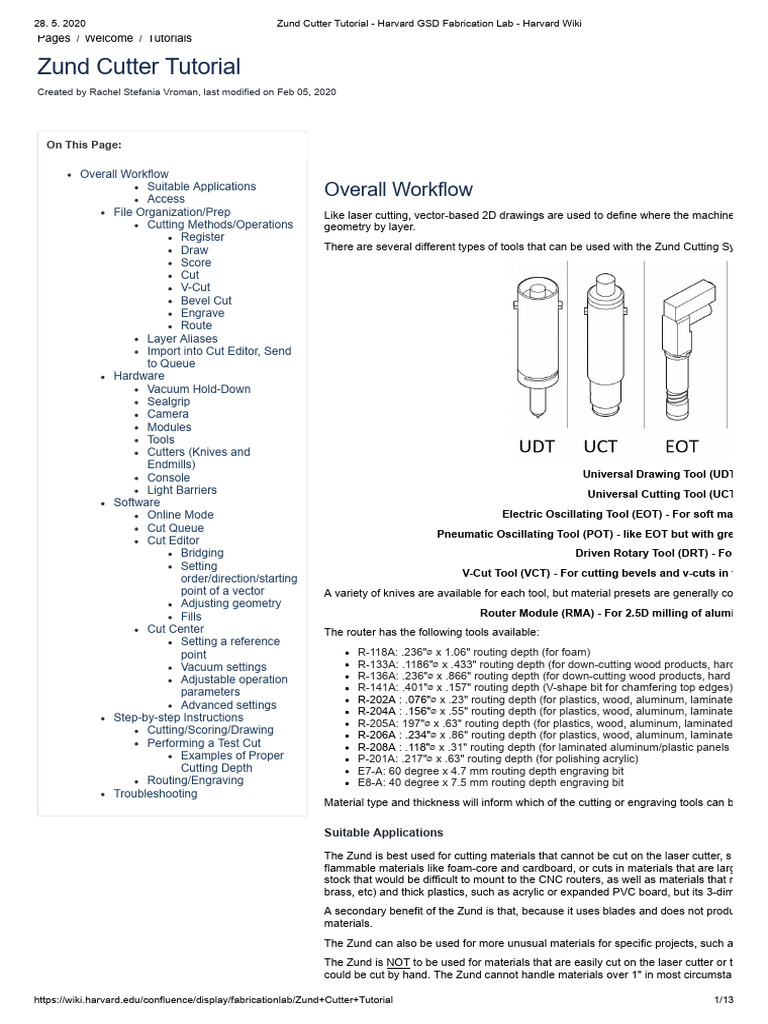 Zund Cutter Tutorial - Harvard GSD Fabrication Lab - Harvard Wiki | PDF ...