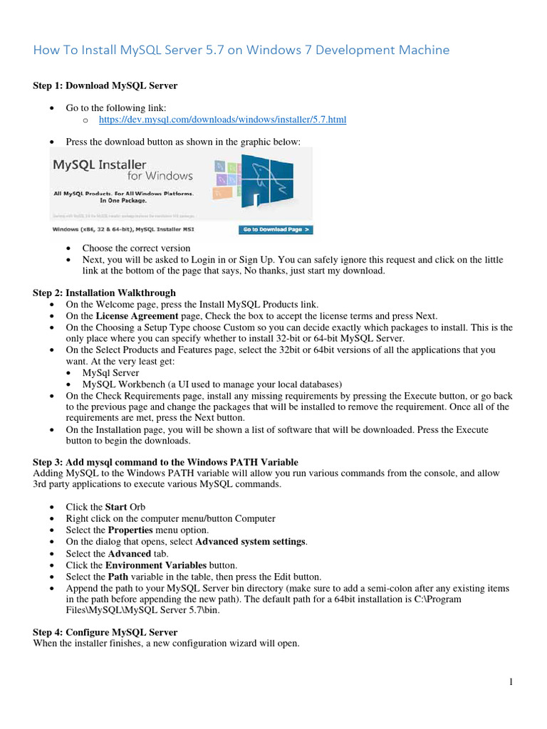 How To Install Mysql Server | PDF | My Sql | Installation (Computer Programs)