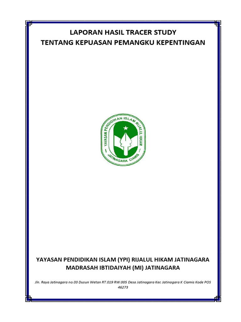 Lap Hasil Study Tracer | PDF
