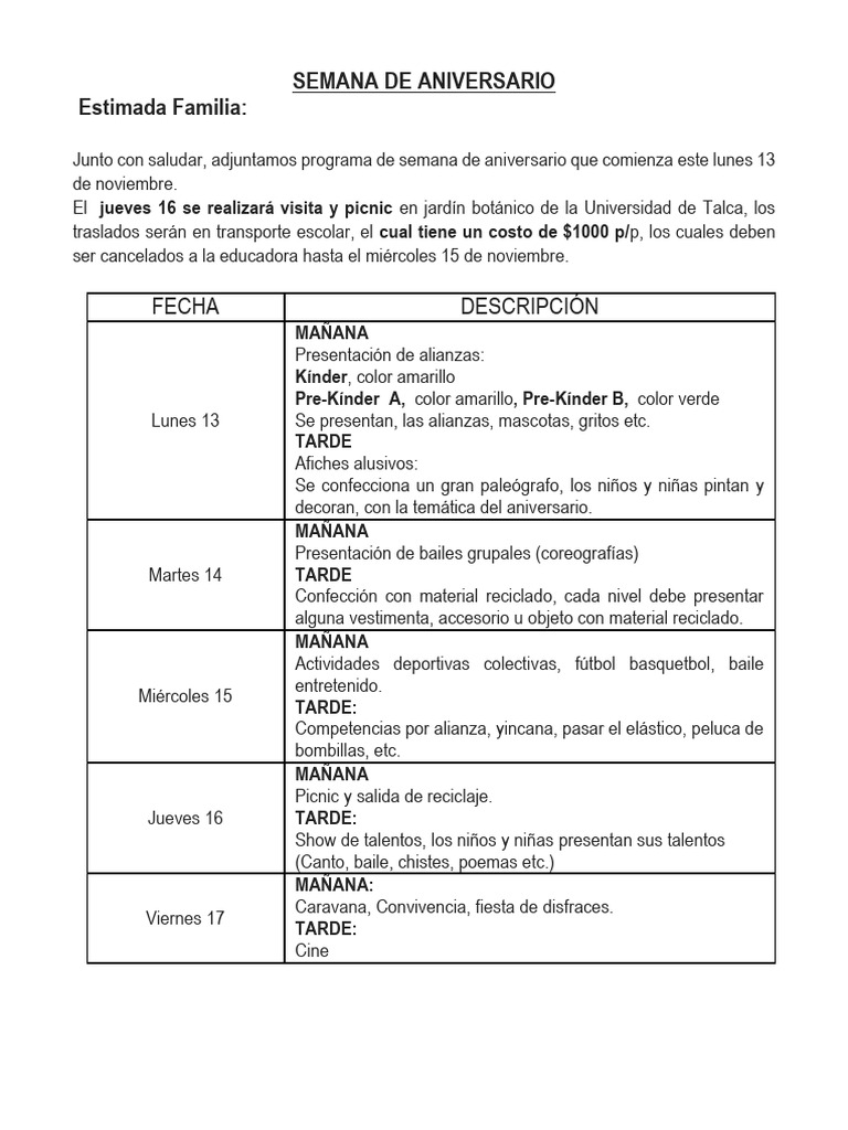 Semana de Aniversario 2023 | PDF Semana de Aniversario 2023 | PDF