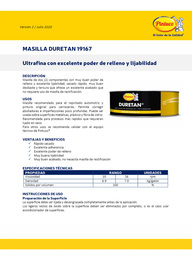 Masilla Duretan 19167 | PDF