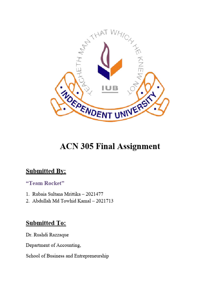 ACN 305 Assignment | PDF | Dividend | Equity (Finance)
