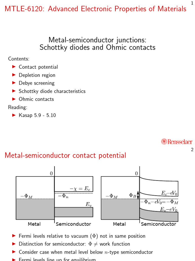 Metal Semiconductor | PDF | P–N Junction | Semiconductors