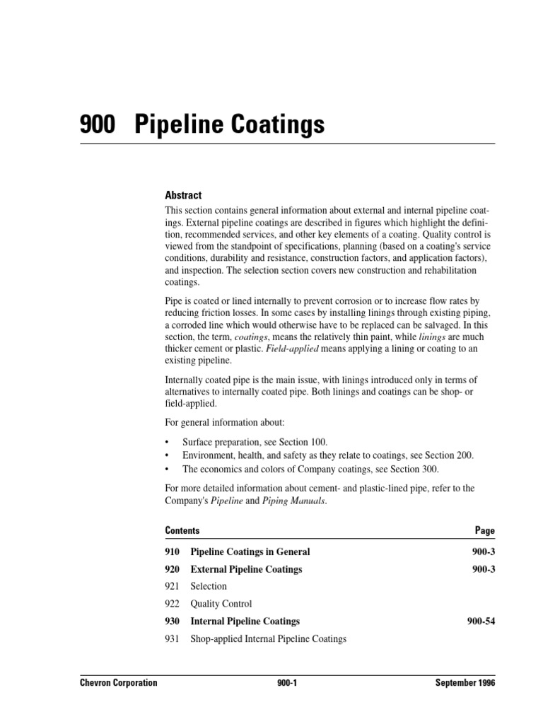 COM900 Pipeline Coatings | PDF | Building Materials | Process Engineering
