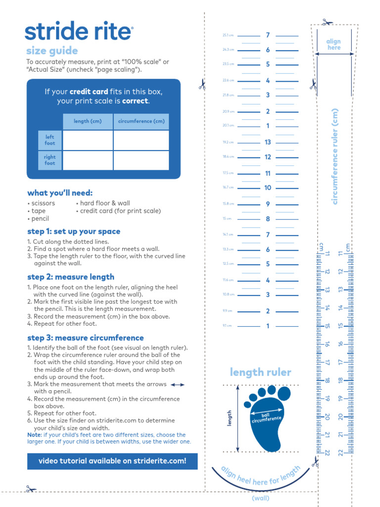 StrideRite SizingGuide | Download Free PDF | Foot | Length