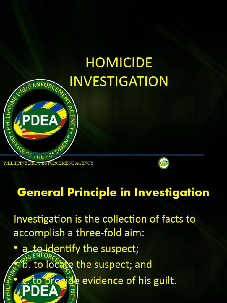 Philippine Homicide Investigation Guide | PDF | Death | Crime Scene
