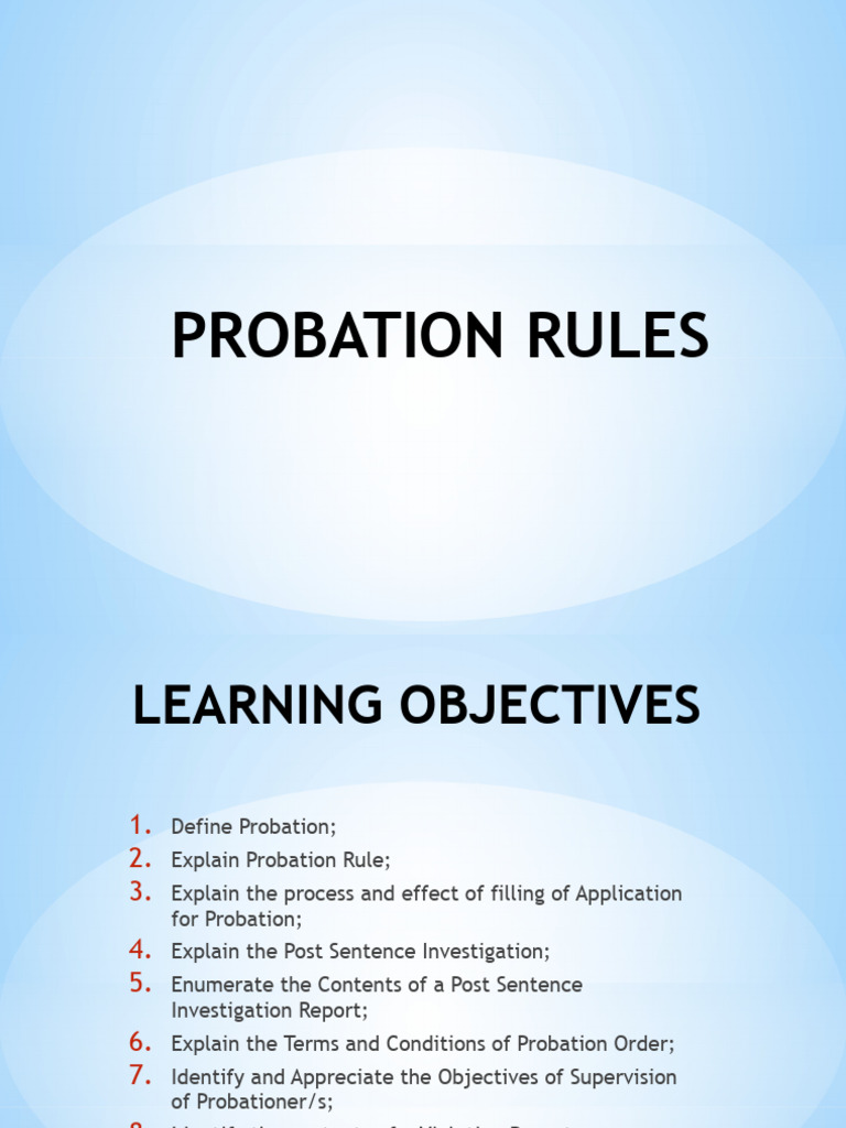Chapter 4 Probation Rules 1 | PDF | Probation | Presentence ...