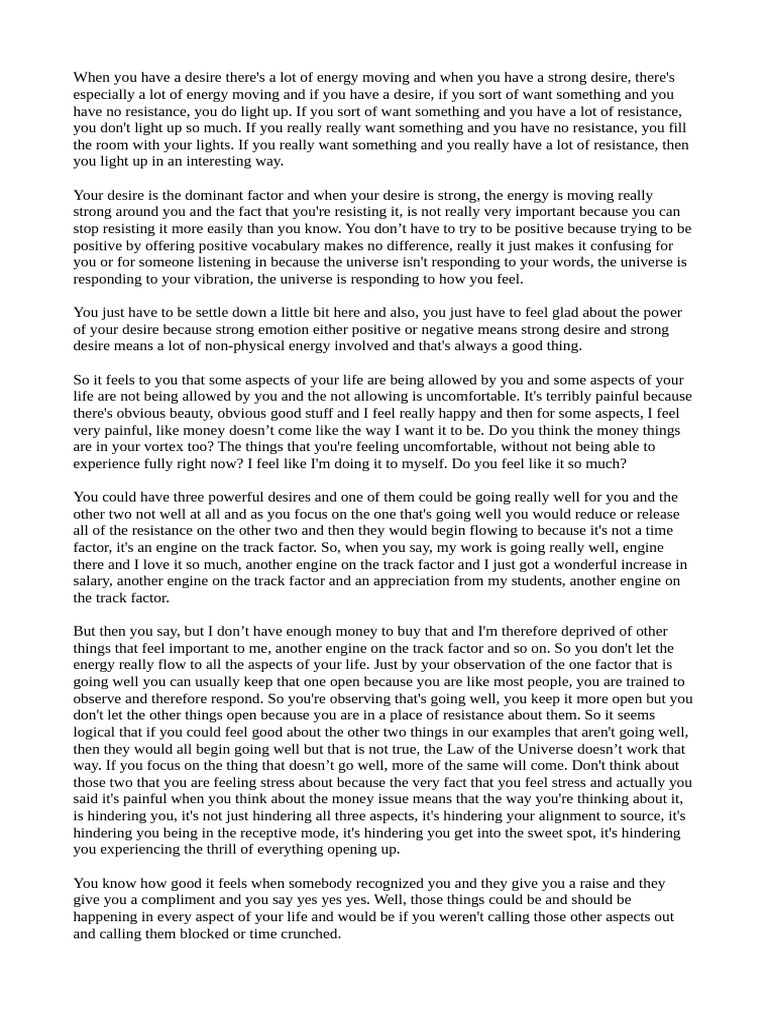 Abraham Hicks Desire Strong Desire Means A Lot of Non Physical Energy ...