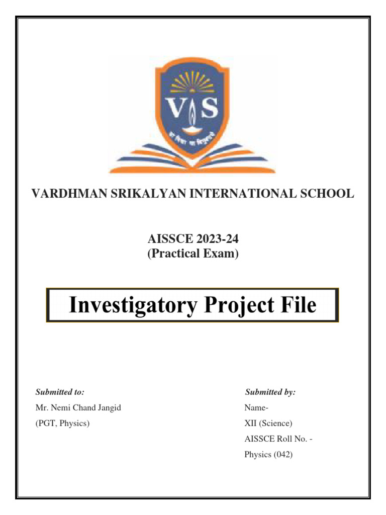 Phy Project File Cover Pages | PDF