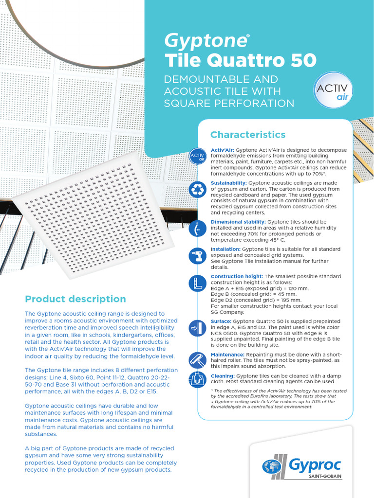 Gyptone Quattro 50 Installation Guide | PDF | Tile | Materials