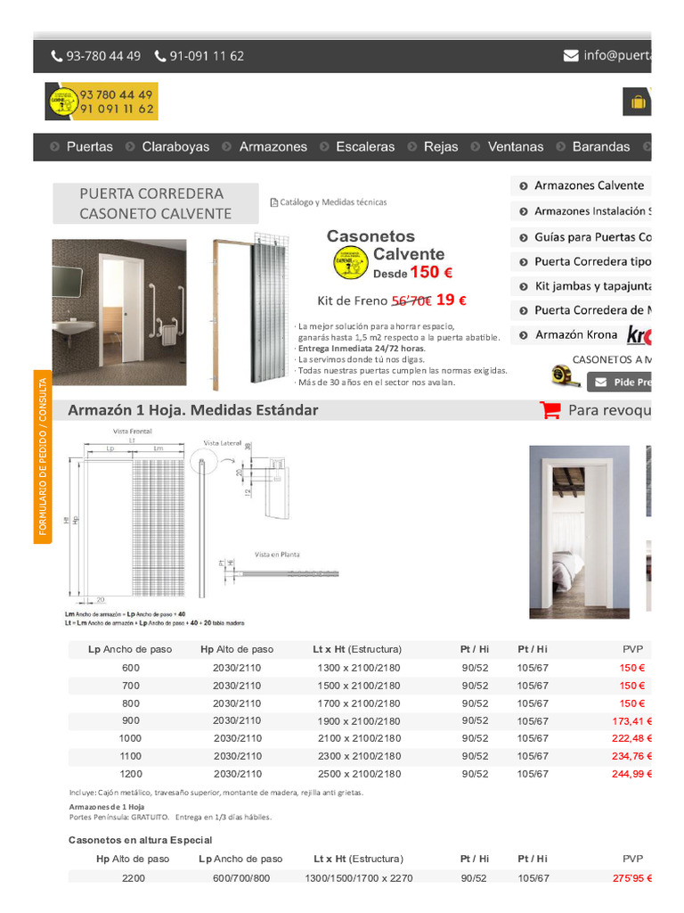 Casetones Puerta Corredera | PDF